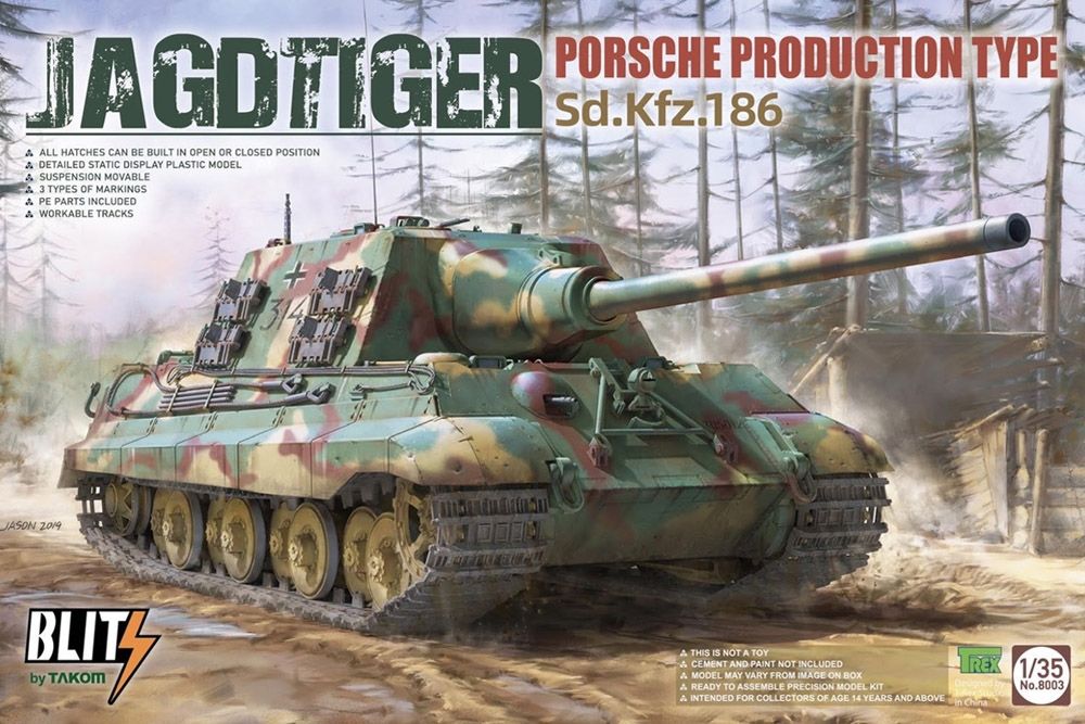 TAKOM 1/35 German Army Jagdtiger Porsche Production Type Tank Destroye ...